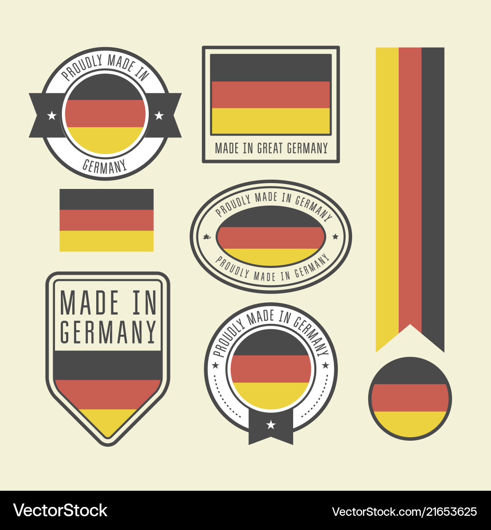 Stickers tags and labels with germany flag Vector Image