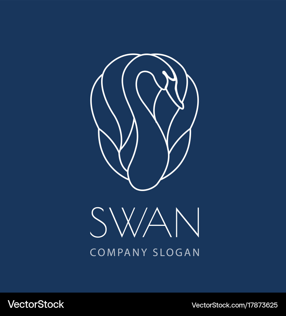 Swan logo sign emblem-11 Royalty Free Vector Image