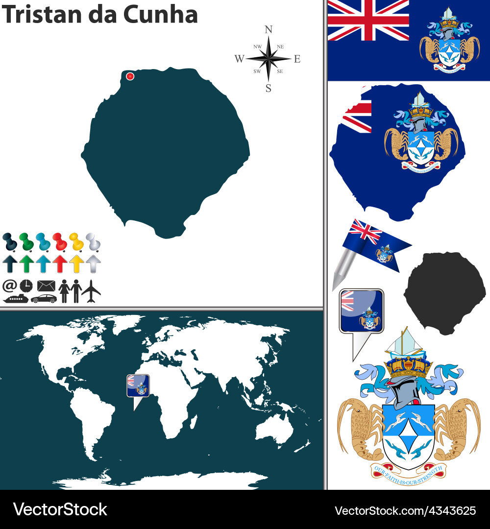Tristan da cunha map Royalty Free Vector Image