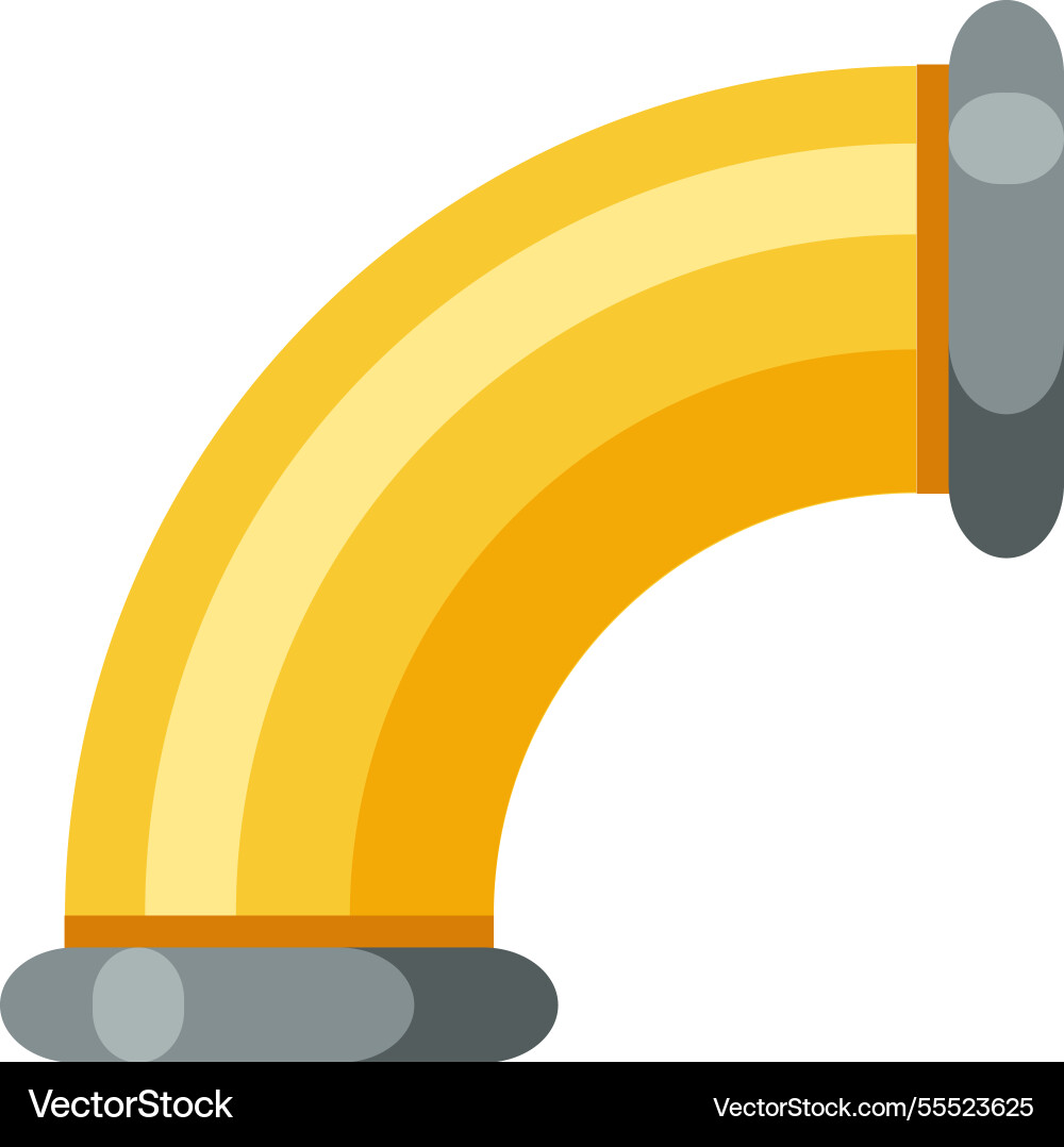 Yellow 90 degree curve pipe fitting connecting two