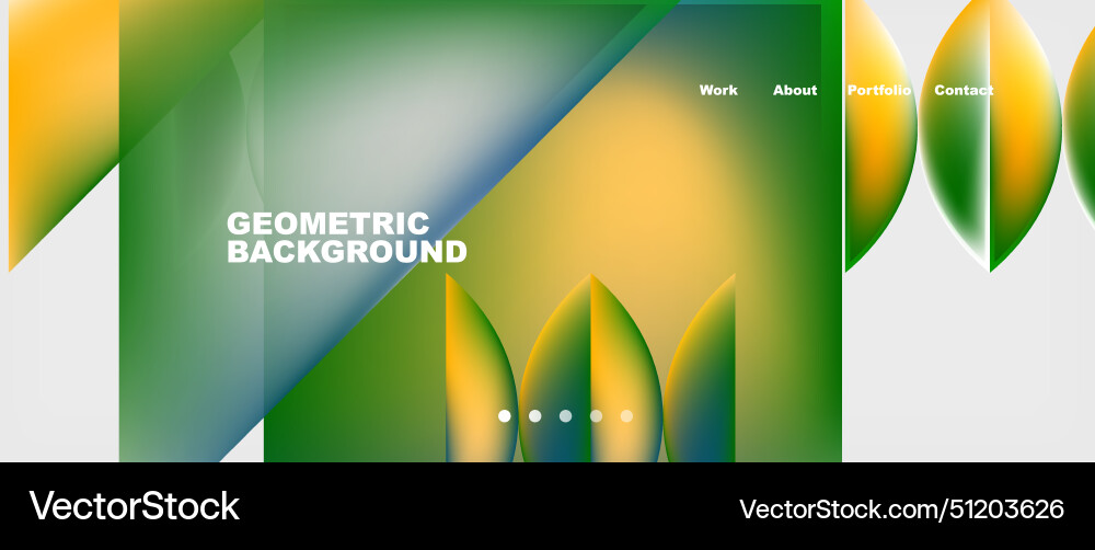 A liquid green and yellow geometric rectangle Vector Image