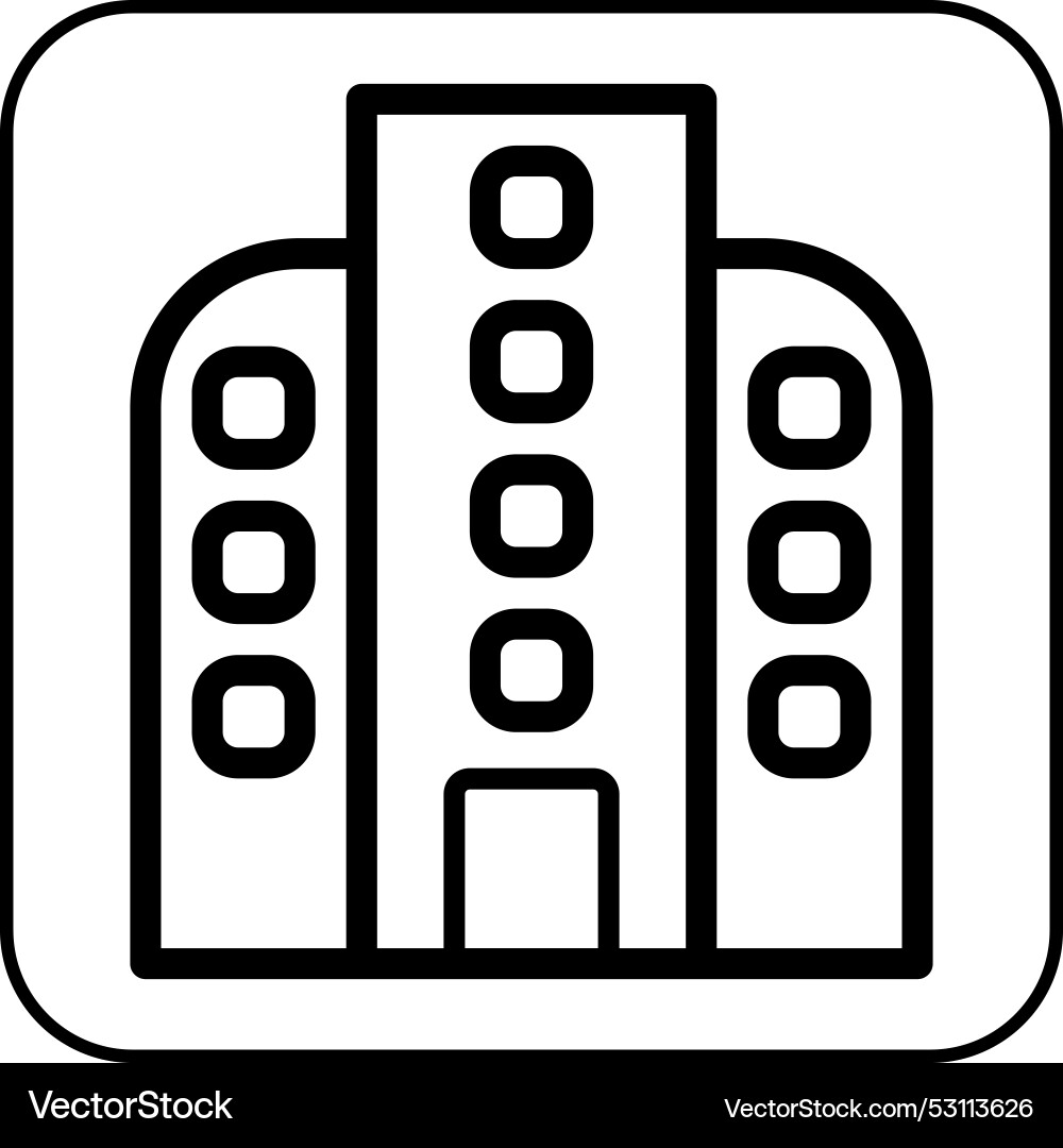 Building icon border black Royalty Free Vector Image