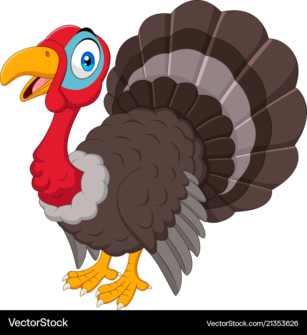 Cartoon turkey isolated on white background Vector Image