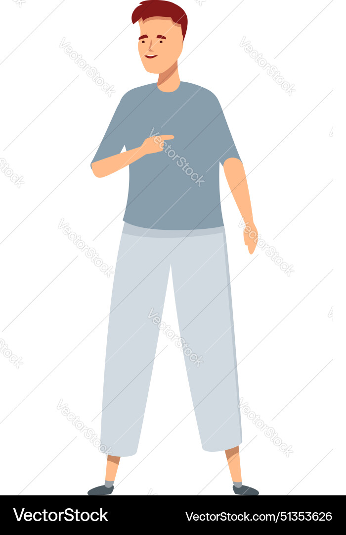 Confident young man posing with hand gesture Vector Image