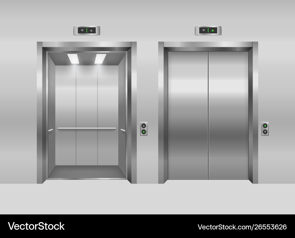 Detailed 3D Elevator Interior Royalty Free Vector Image