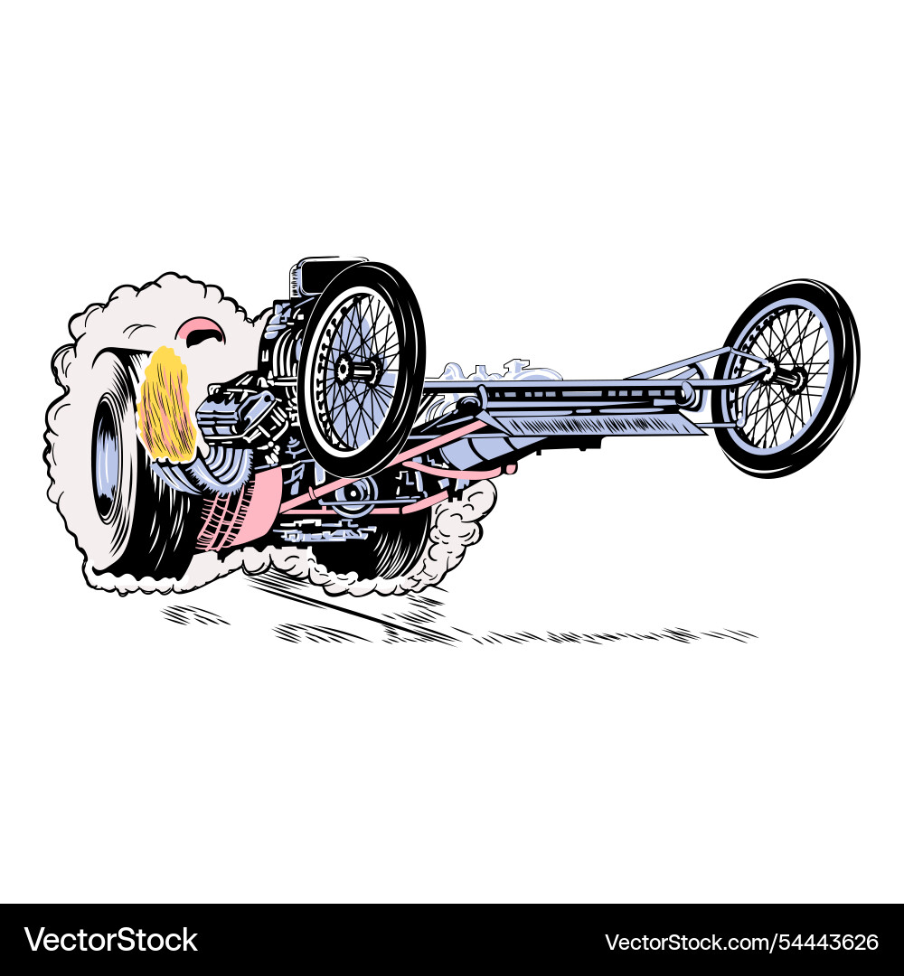 Hand drawn drag race car Royalty Free Vector Image