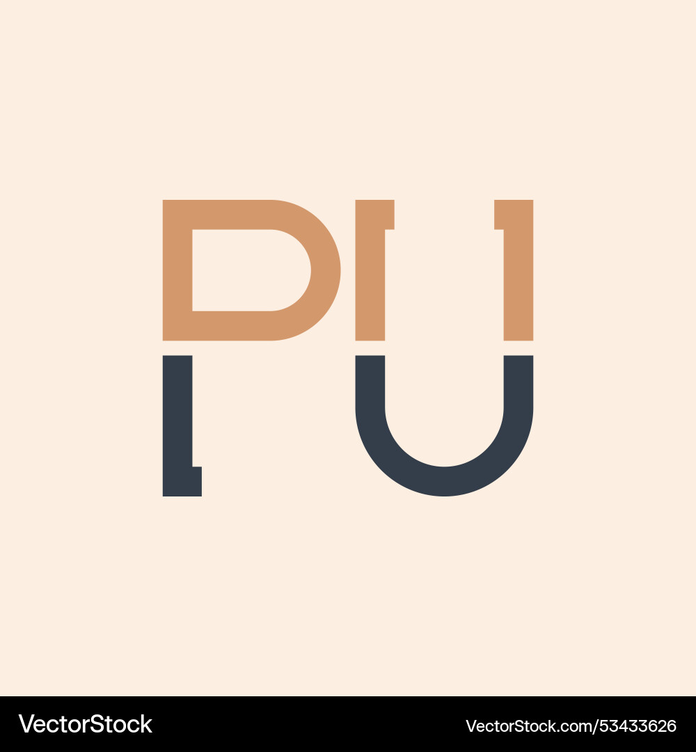 Modern pu letter logo design creative and Vector Image