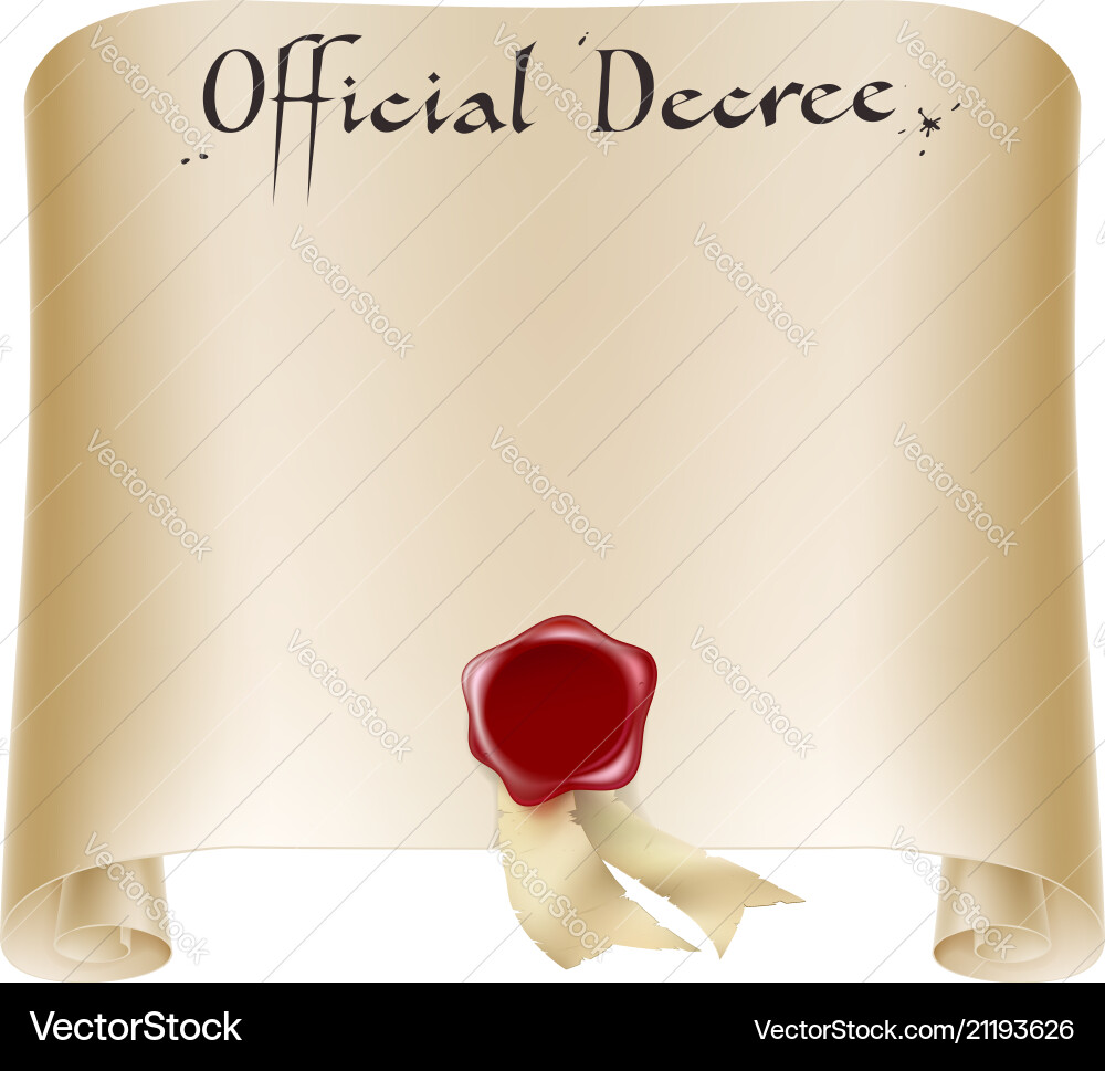 Official certificate scroll Royalty Free Vector Image