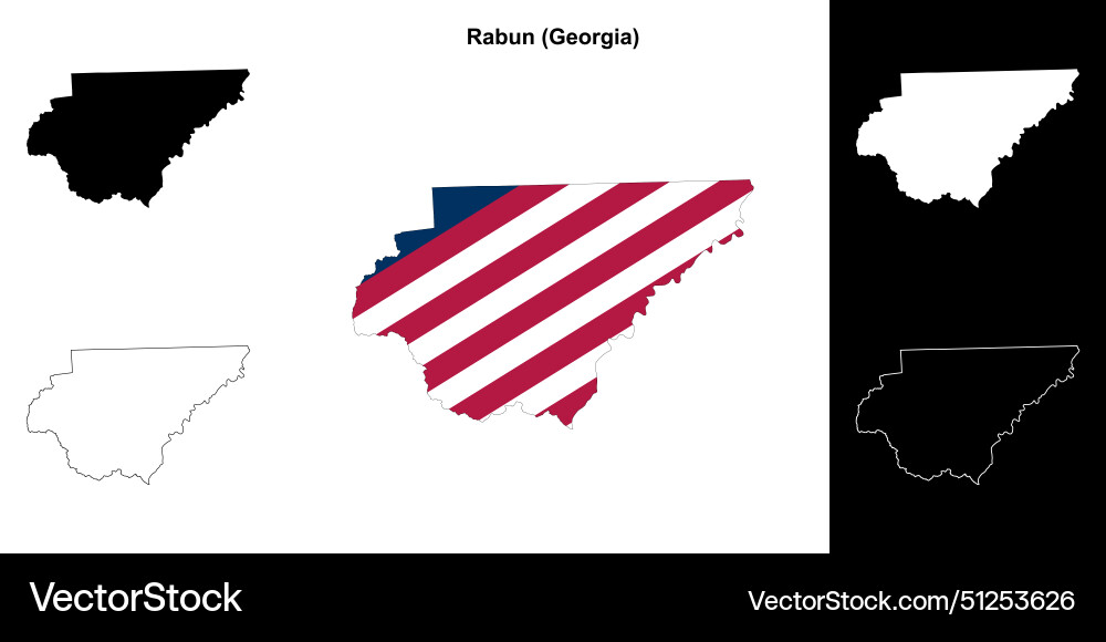 Rabun outline map Royalty Free Vector Image - VectorStock