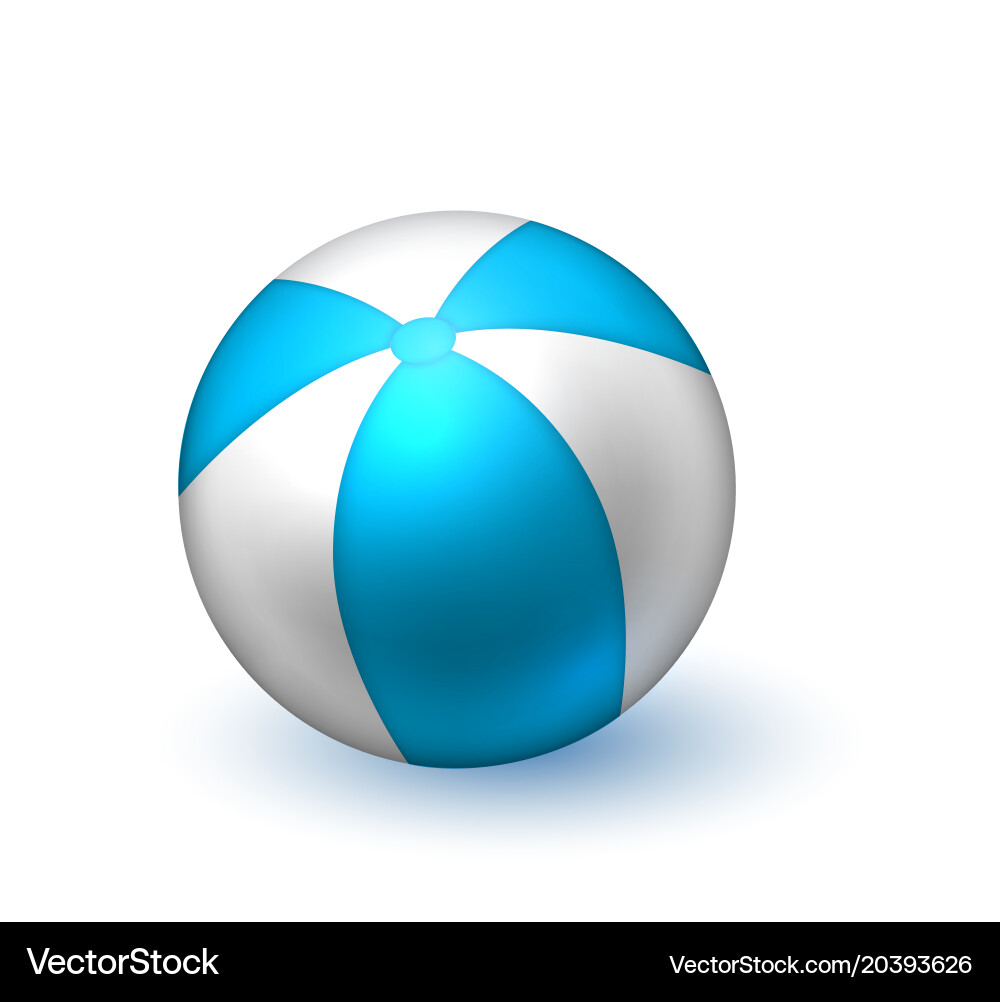 Realistic beach inflatable striped ball Royalty Free Vector