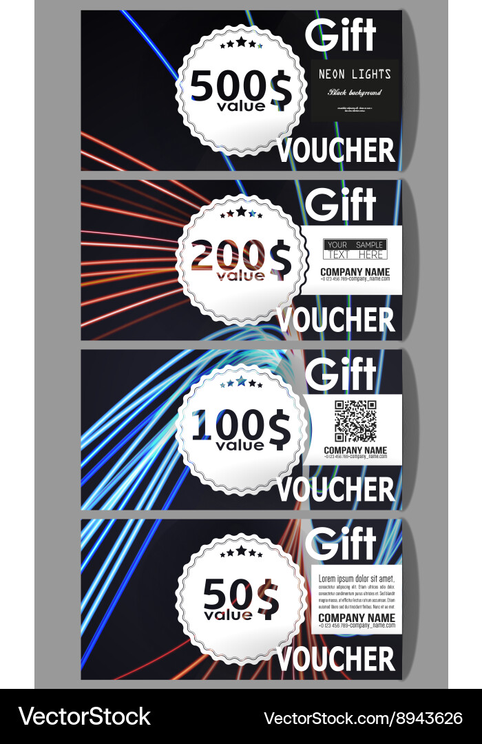 Set of modern gift voucher templates abstract Vector Image