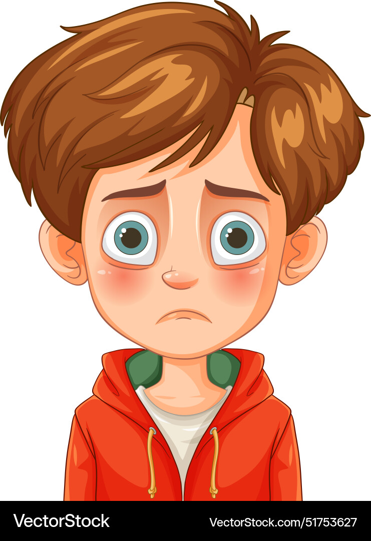 A sad boy in hoodie Royalty Free Vector Image - VectorStock