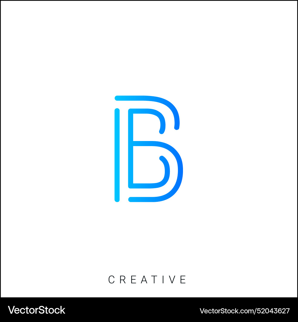 B simple design creative logo medicine label si Vector Image