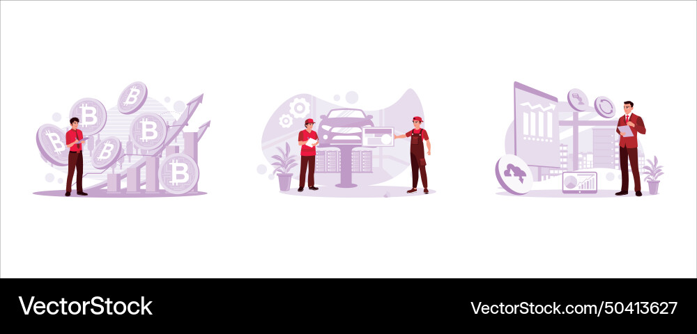 Bitcoin hovers above the chart risk assessment Vector Image