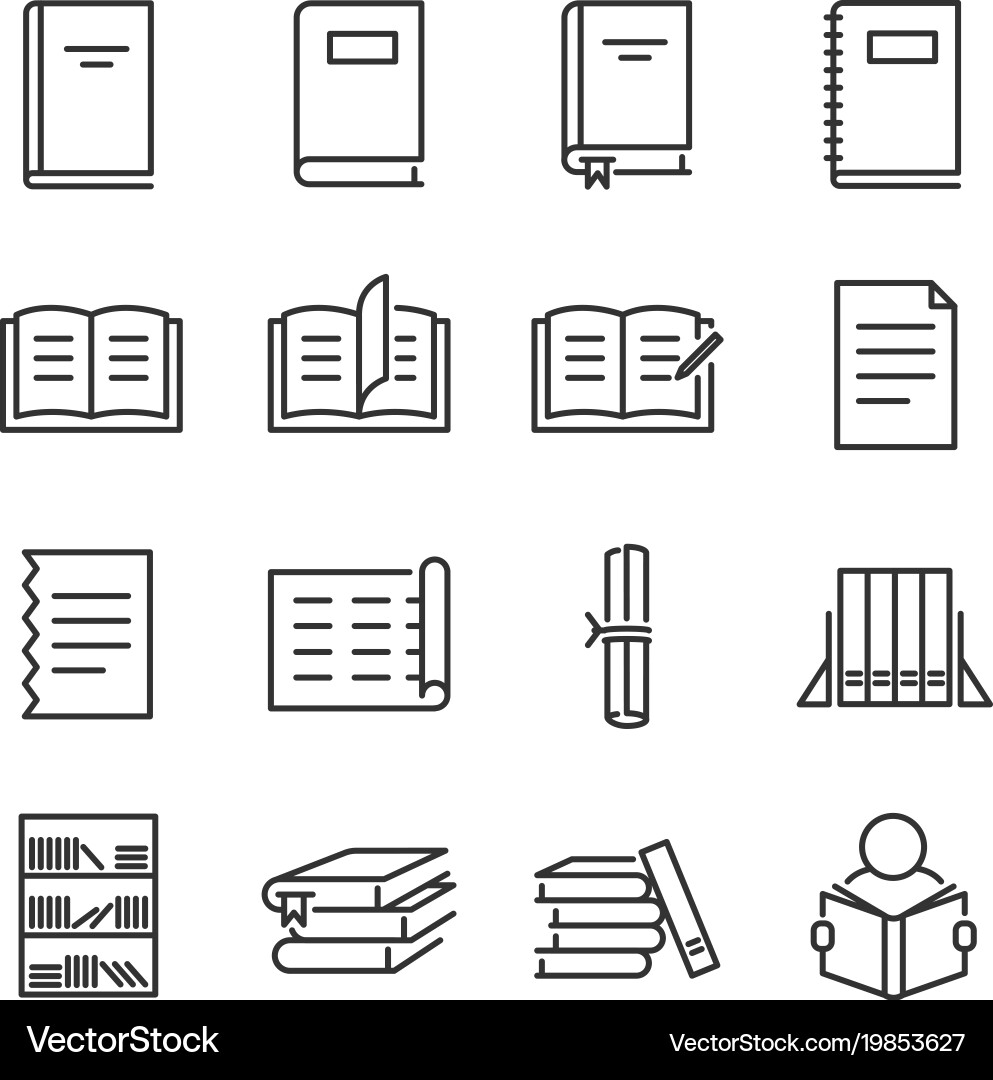 Books line icon set Royalty Free Vector Image - VectorStock