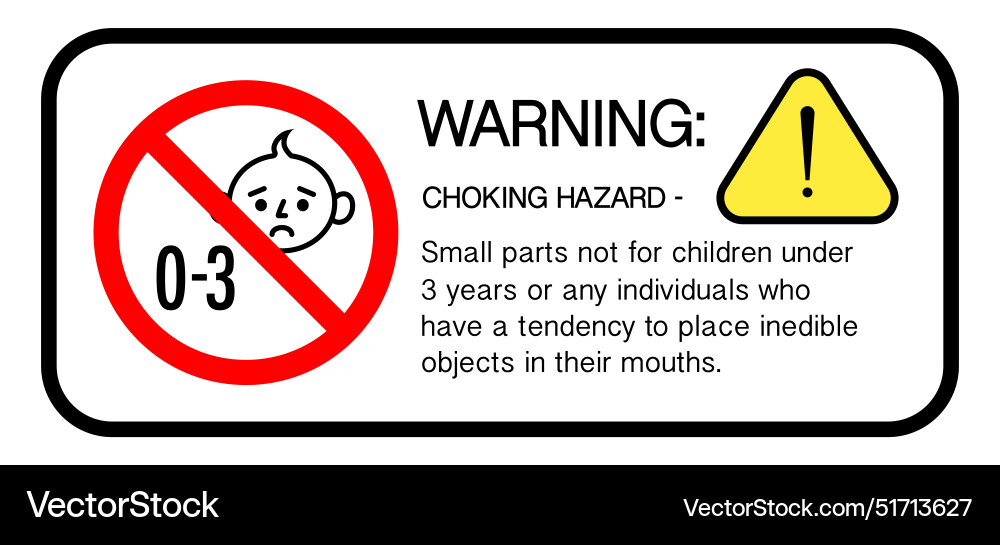 Choking hazard sign sticker or banner Royalty Free Vector