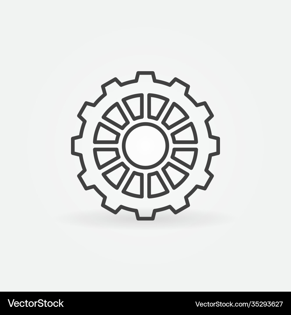 Gear Wheel Outline Icon Royalty Free Vector Image