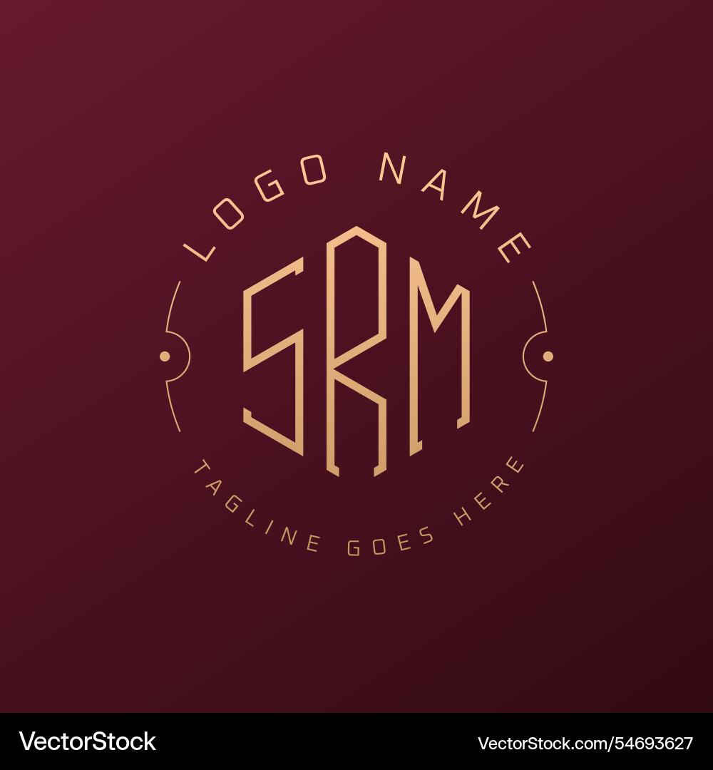 Luxury srm logo design elegant letter Royalty Free Vector