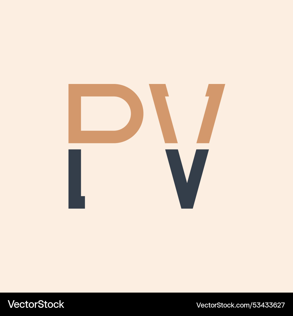Modern pv letter logo design creative and Vector Image