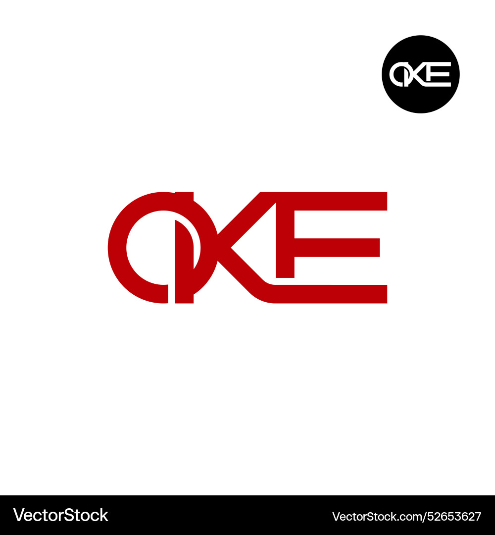 Oke logo letter monogram design Royalty Free Vector Image