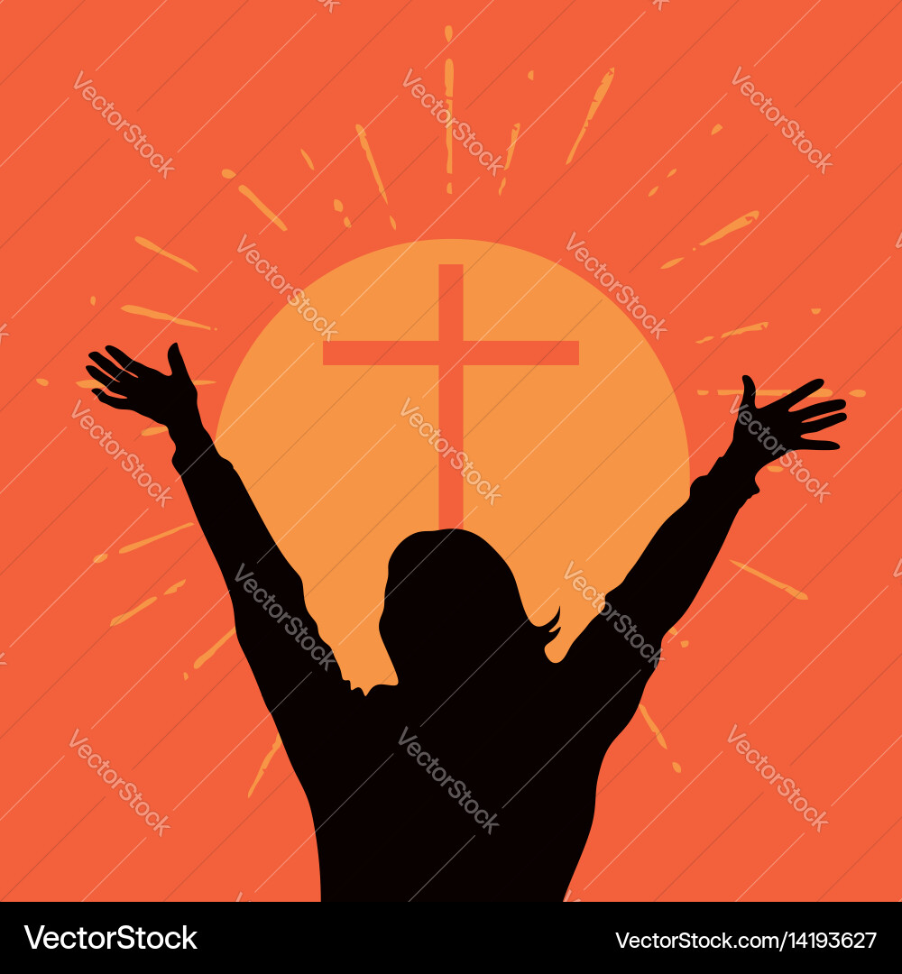 People worshiping god Royalty Free Vector Image