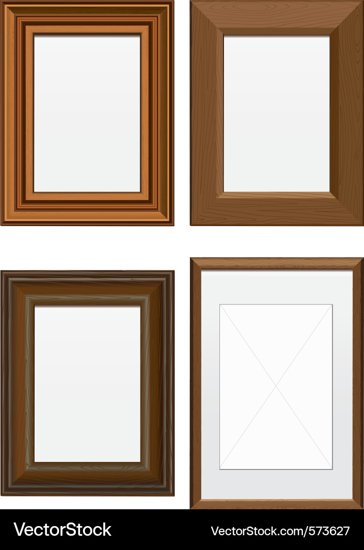 Set of wooden frames Royalty Free Vector Image