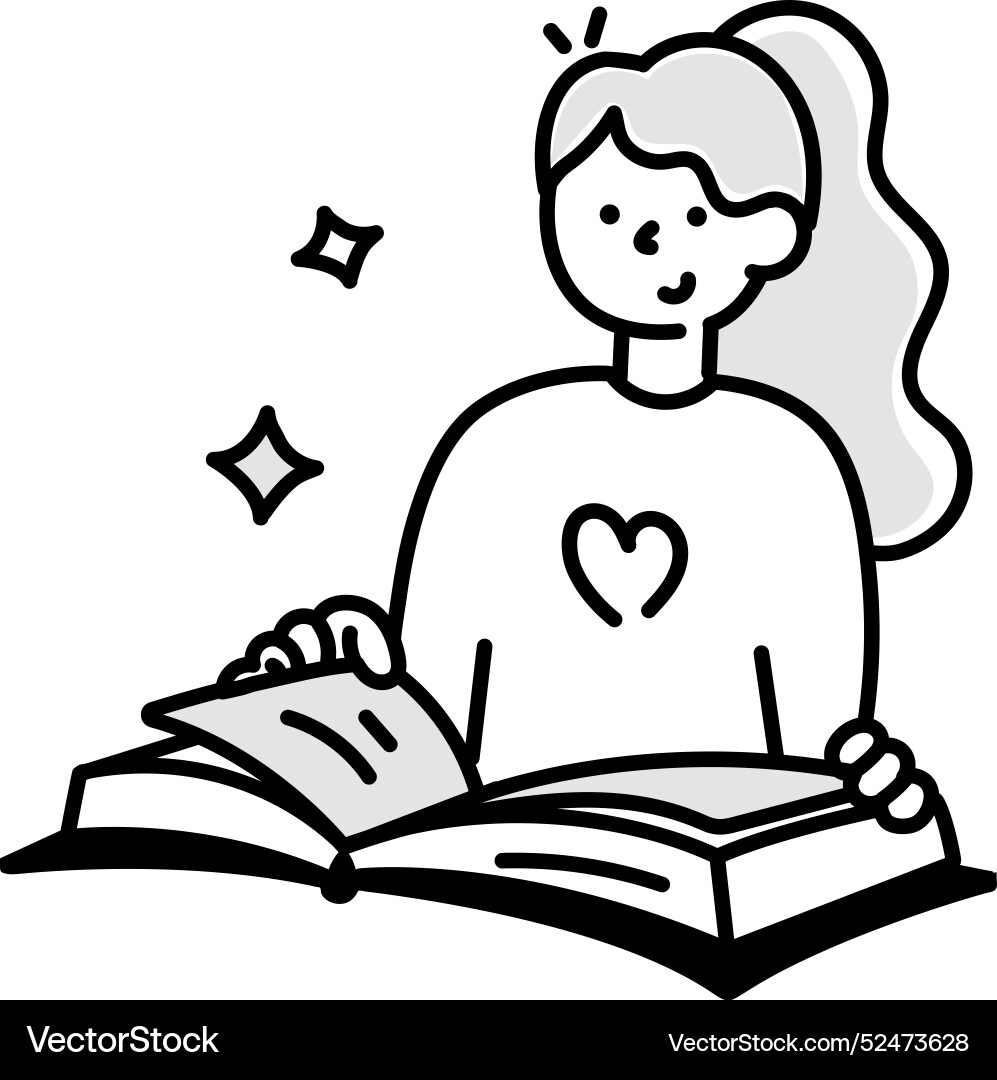 Basic rgba hand drawn fantasy reading icon Vector Image