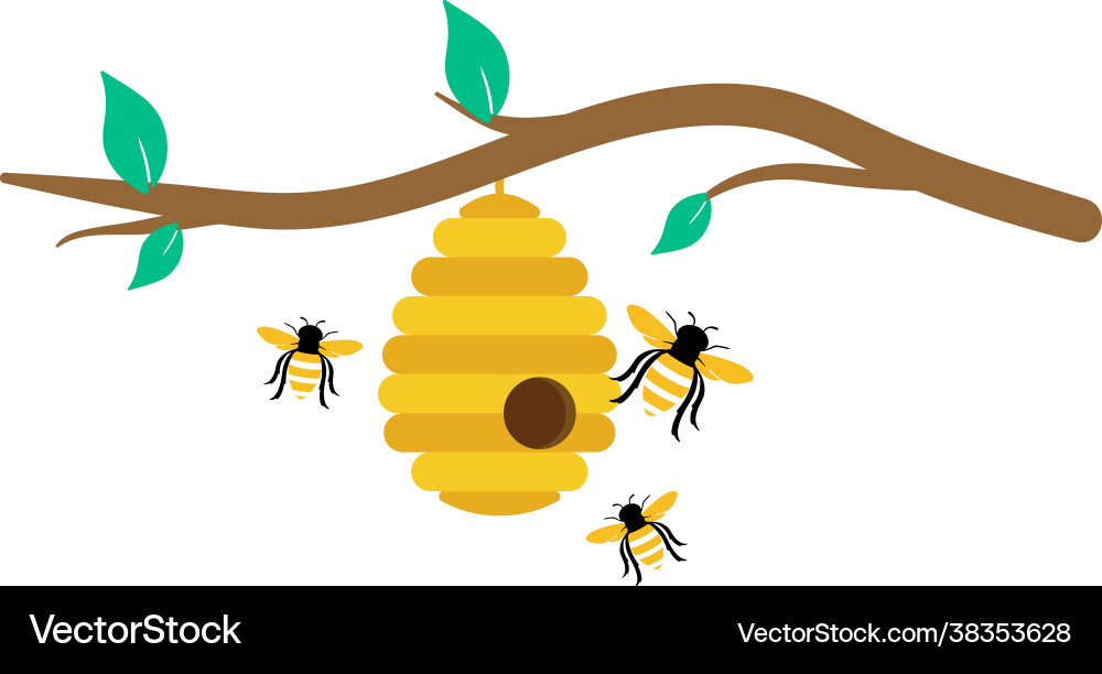 Bee hive icon design template isolated Royalty Free Vector