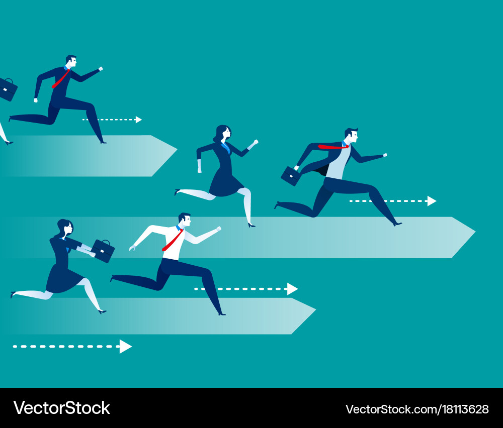 Business people race Royalty Free Vector Image