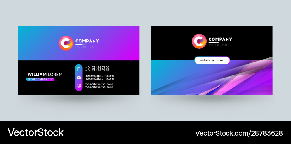 Double sided business card template layout Vector Image
