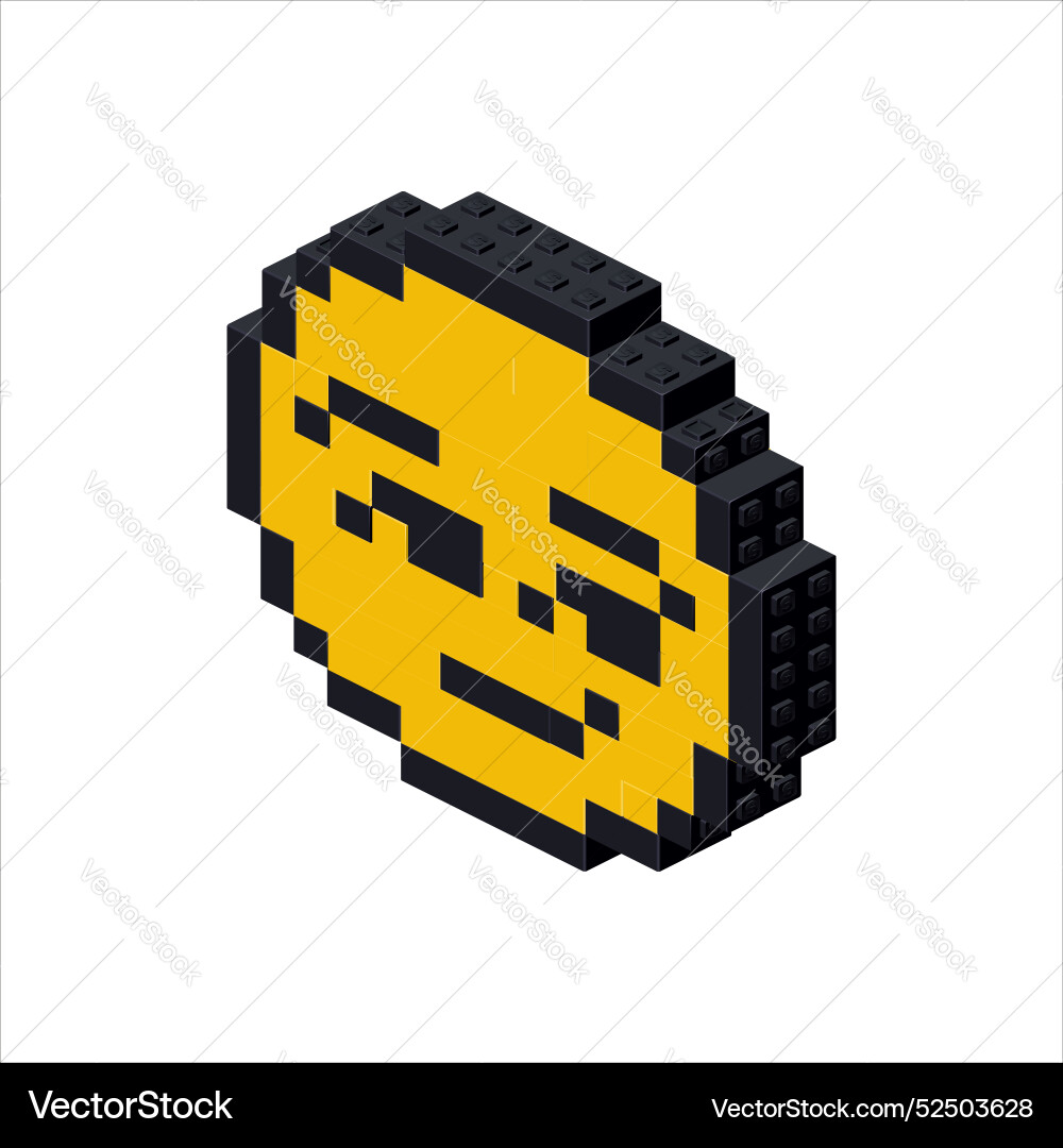 Emoji skeptic in isometry on a white background Vector Image
