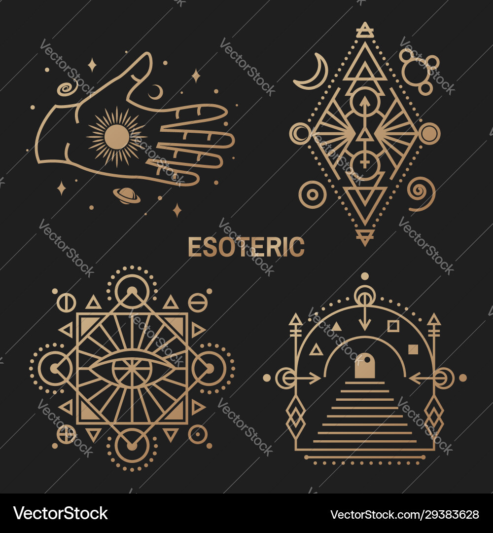 Esoteric Geometric Symbols Royalty Free Vector Image