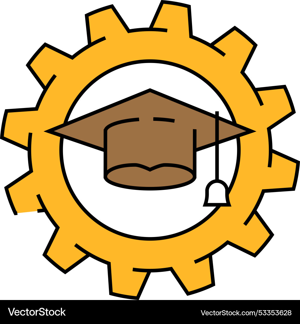 Knowledge management business process icon color Vector Image