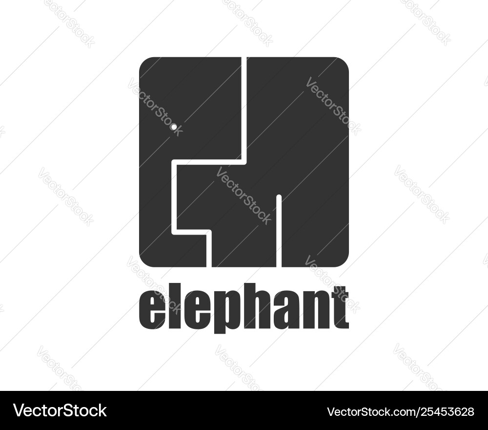 Modern African Elephant Logo Royalty Free Vector Image