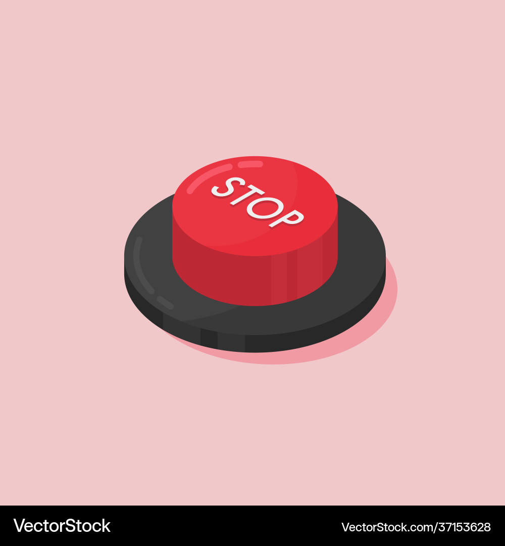 Red stop button Royalty Free Vector Image - VectorStock