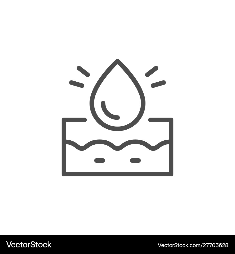 Skin Hydration Line Icon Royalty Free Vector Image