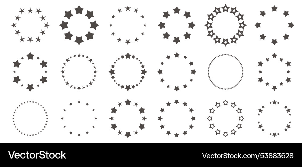 Stars round frame abstract Royalty Free Vector Image