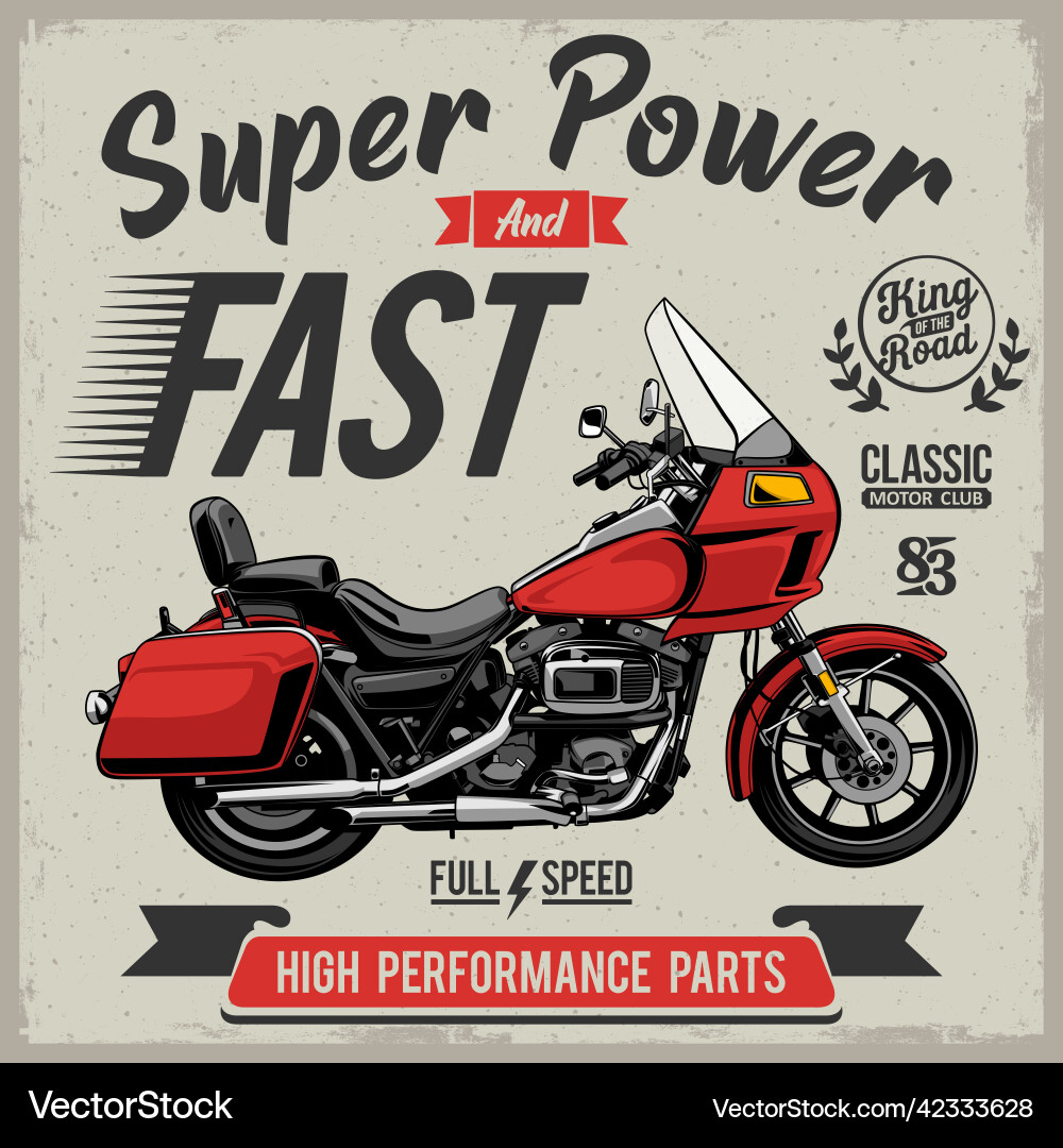Super retro fast vintage motorcycle Royalty Free Vector