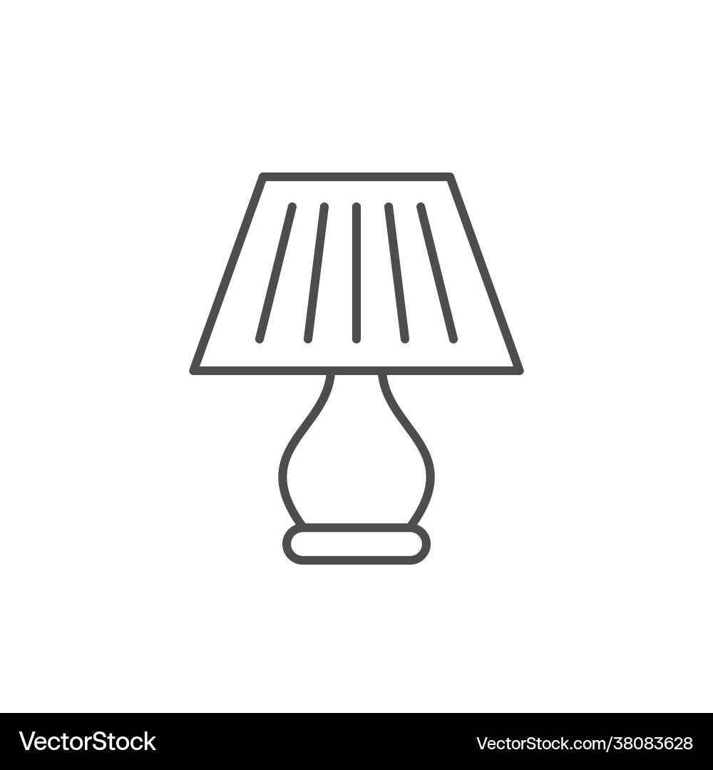 Table lamp line outline icon Royalty Free Vector Image
