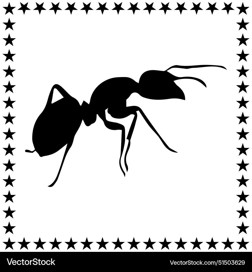Ant silhouette handdrawn Royalty Free Vector Image