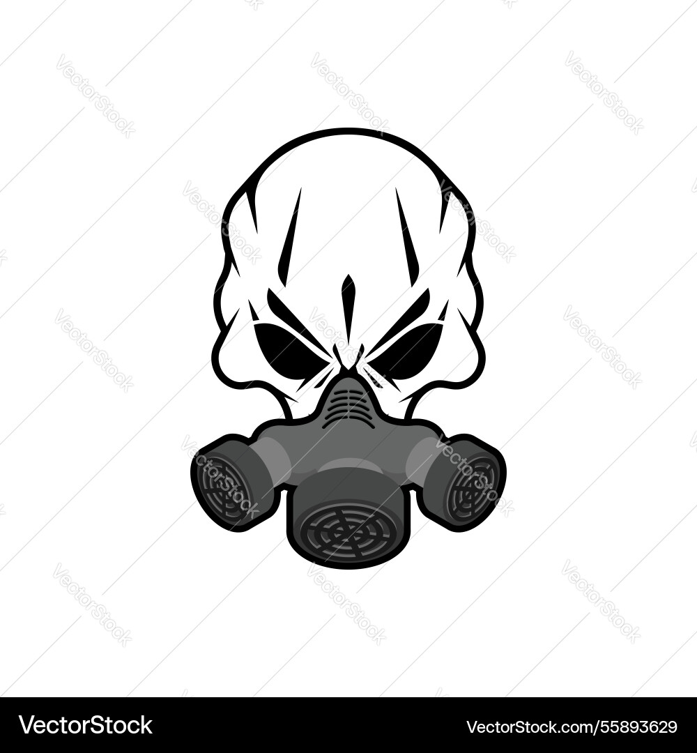 Biohazard skull in mask chemical Royalty Free Vector Image
