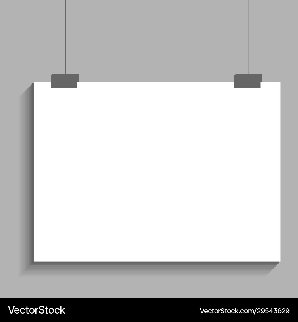 Blank white poster template affiche paper sheet Vector Image