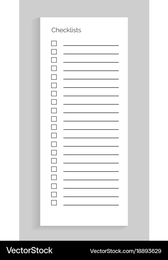 Checklist empty sheet of paper Royalty Free Vector Image