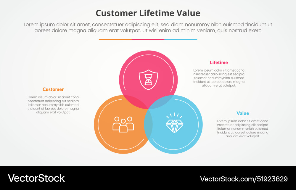 Clv customer lifetime value infographic concept Vector Image