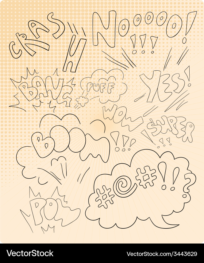 Comics inscription collection Royalty Free Vector Image