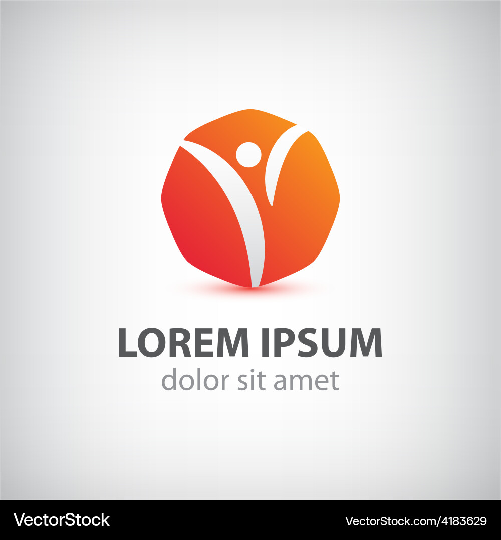 Dynamic Orange Man Icon Royalty Free Vector Image