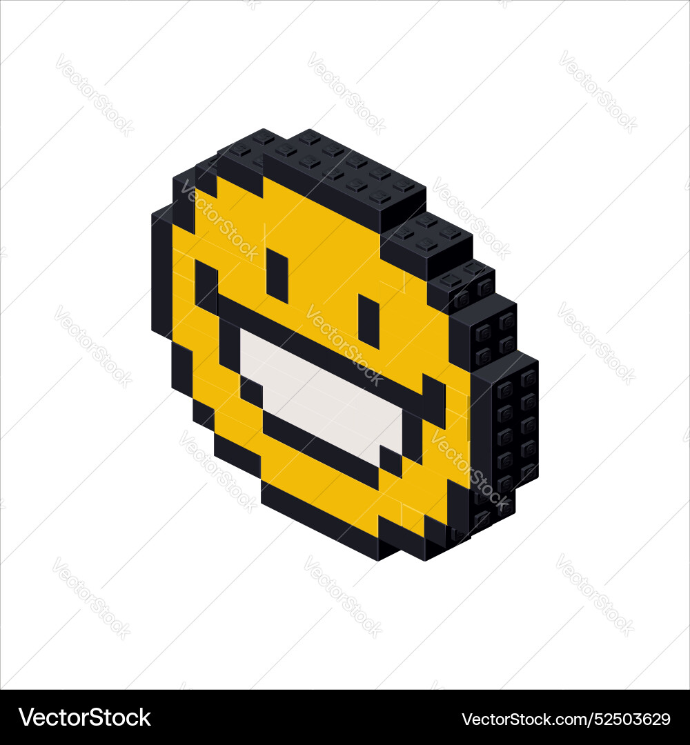 Emoji satisfied smile in isometry on a white Vector Image