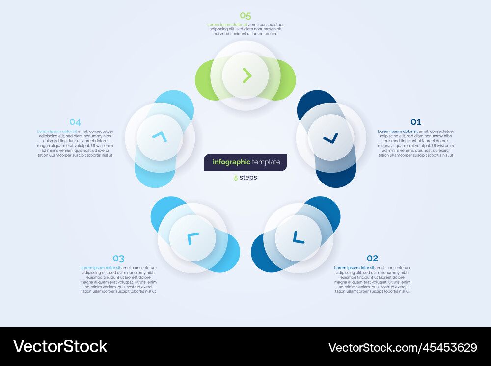 Five option circle infographic design template Vector Image