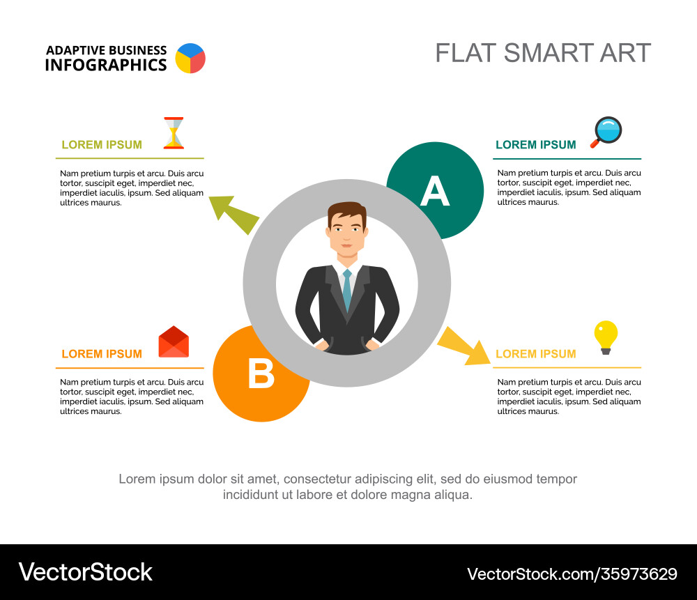 Four options process chart template Royalty Free Vector