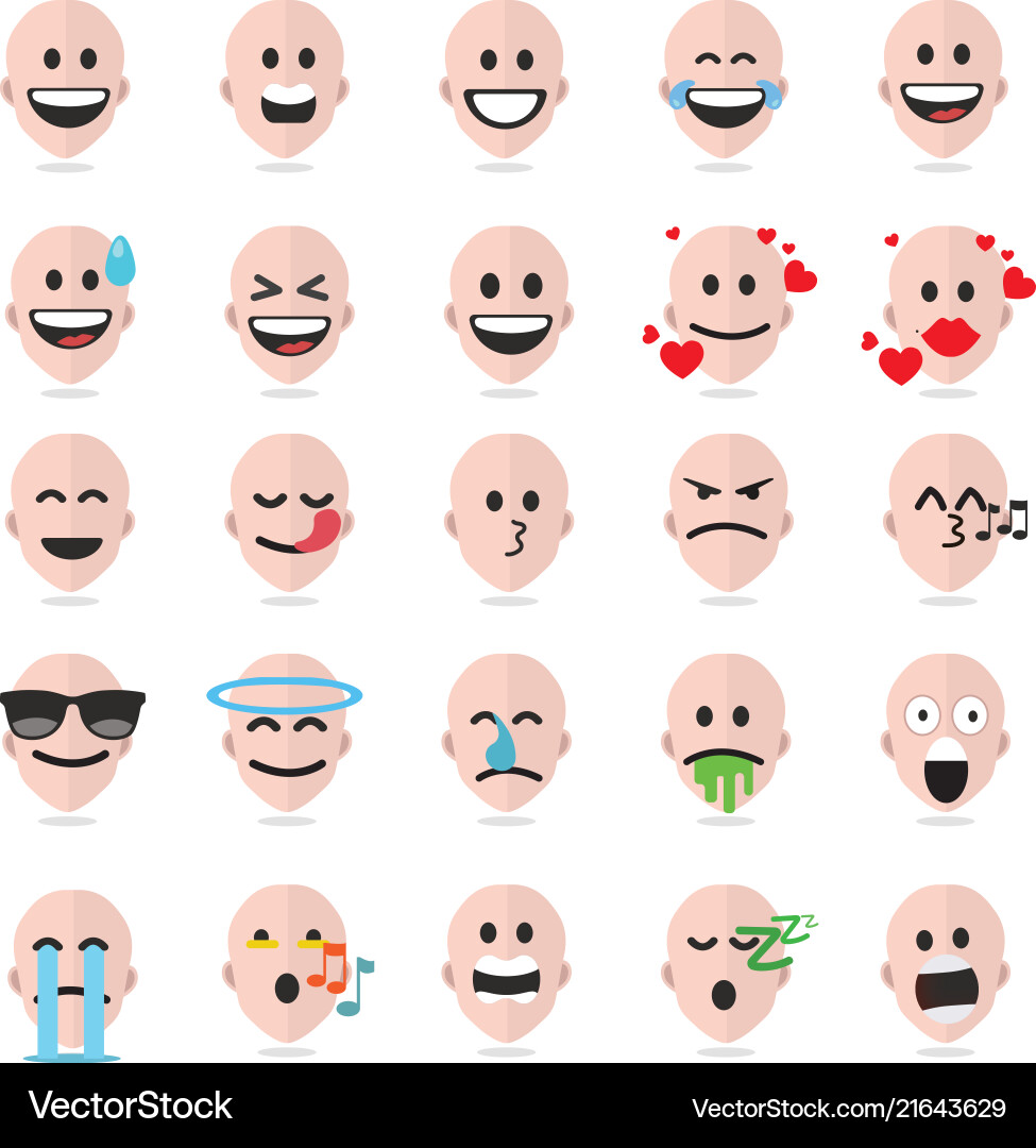 Human emojis emoticons Royalty Free Vector Image